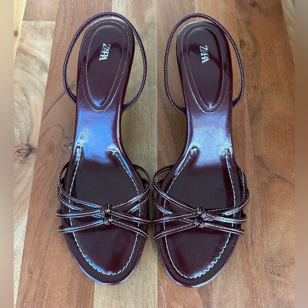 Zara Maroon Heeled Sandals - Gem